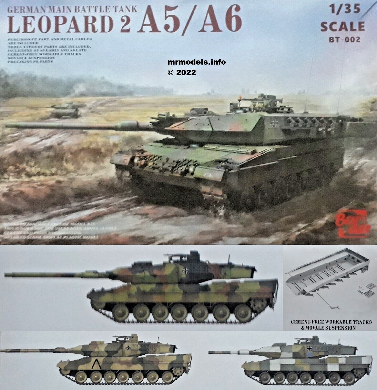 Border Models Bt002 1/35 German Leopard 2 A5 / A6 Battle Tank for sale ...