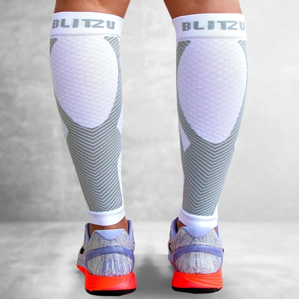 BLITZU Calf Compression Sleeves for Men Women. Footless Socks Support ...
