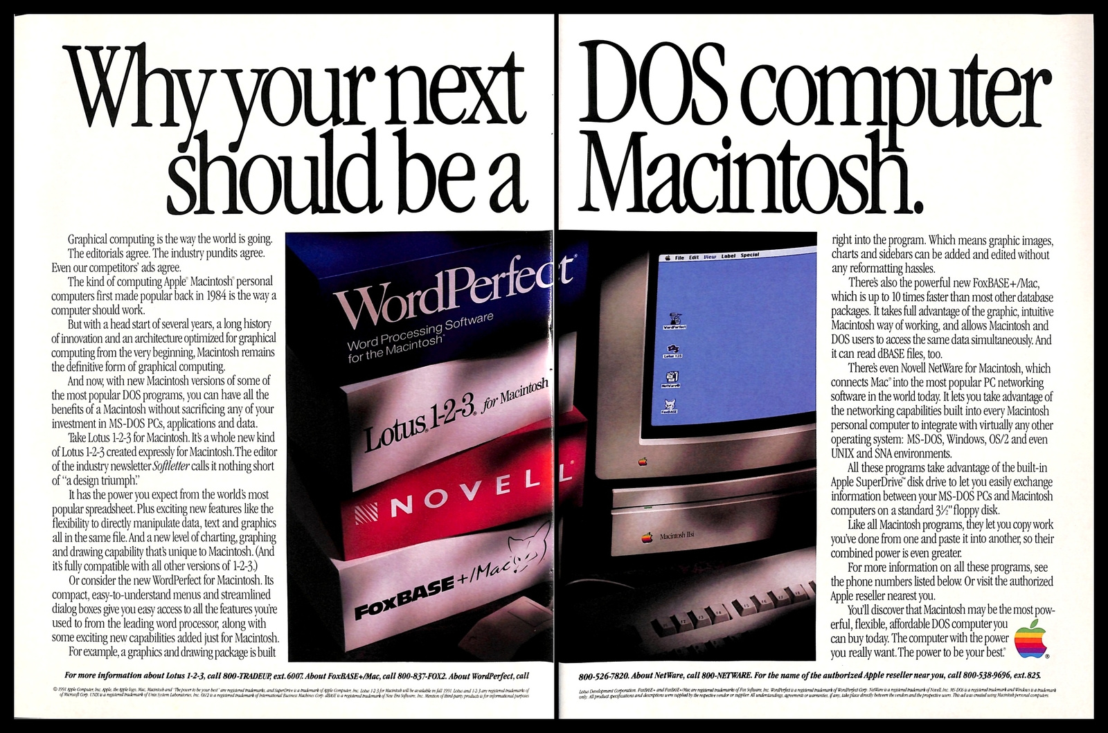 1991 Apple Macintosh IIsi Dos Computer Vintage PRINT AD Software ...