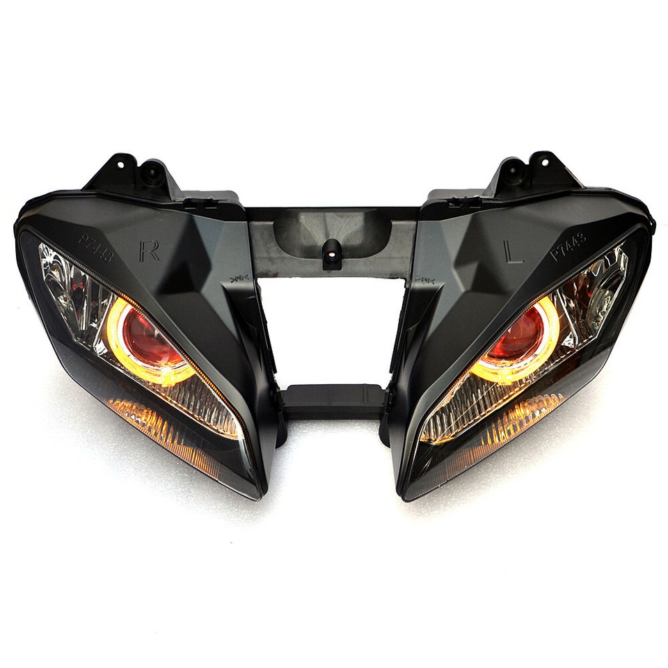 Headlight Assembly Amber Halo HID Light Red Demon Eyes for Yamaha YZF ...