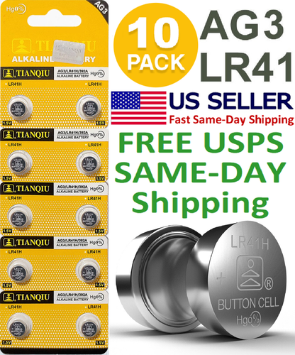 10 Pack *2028* AG3 LR41H 392H LR376 CX42 1.5V Alkaline Battery Watch ...