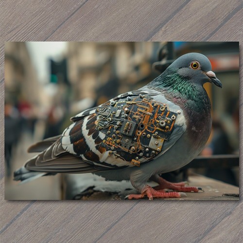 11x17" Pigeon Mechanical Bird Electronic Spy Not Real Spy Drone City ...