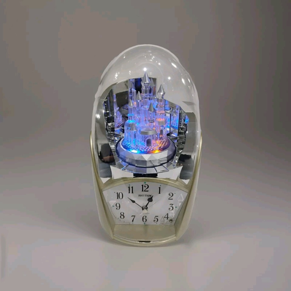 Rhythm Twilight Castle Musical Motion LED Lights Up Mantel Clock ...