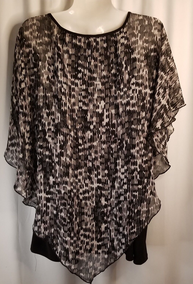 Women's Top Blouse Plus Size 3X Beaded Key Hole Neckline Black ...