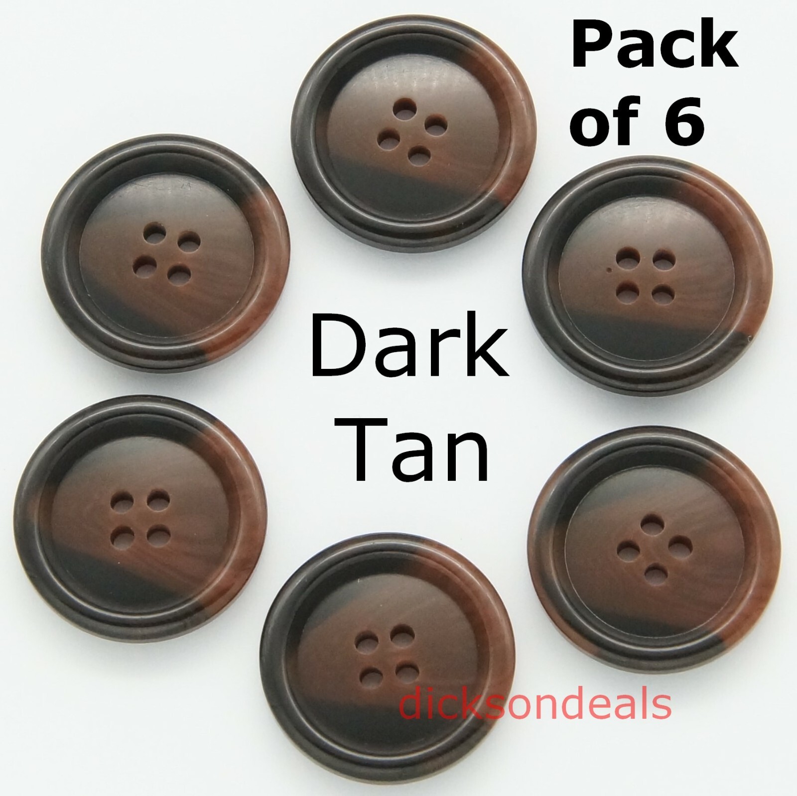 6 Coat Jacket Buttons Variegated Grey Olive Tan or Fawn 15mm 20mm 25mm ...