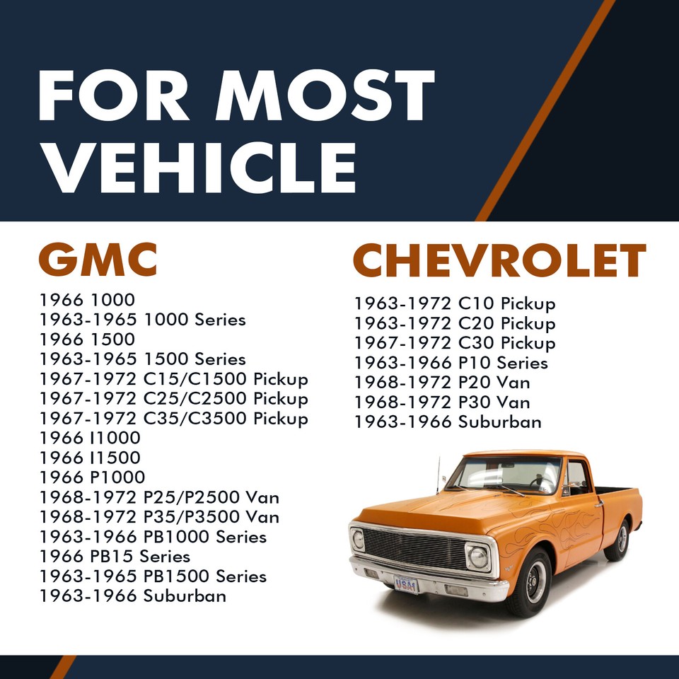 Set of 4 Front-Rear Shock Absorber For 1967-1972 Chevrolet C35/C3500 ...