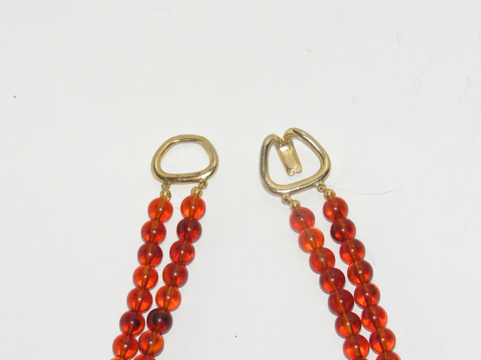 18" Simulated Amber Double Strand Necklace - Gem