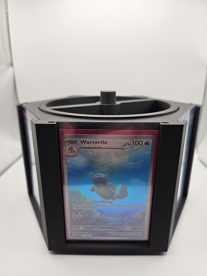 1x Spinning Stackable Trading Card Display Stand for 6 Toploaders ...
