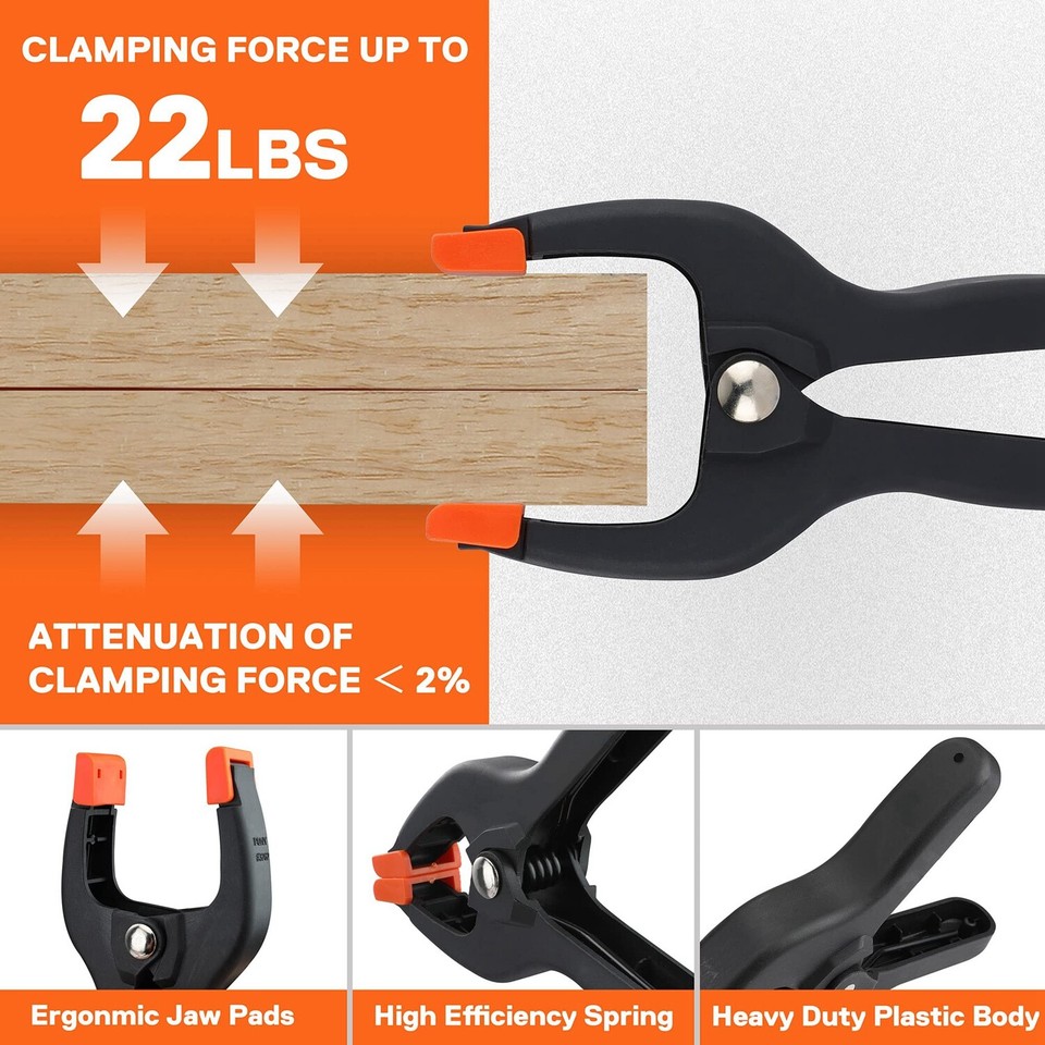 PONY 5-in-1 Band Clamp 4PC 6-2/7" Spring Clamp Frame Clamping Strap ...
