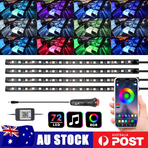 For Mitsubishi Outlander 4x RGB LED Car Footwell Light Strip APP ...