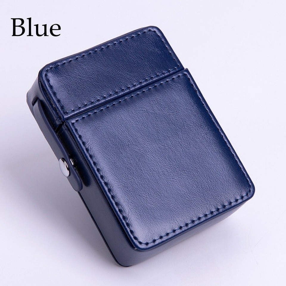 Retro Anti-Scratch PU Leather Cigarette Hard Case Pouch Lighter Holder ...
