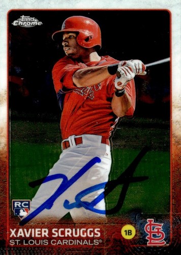 2015 Topps Chrome Xavier Scruggs RC Auto St. Louis Cardinals #166 ...