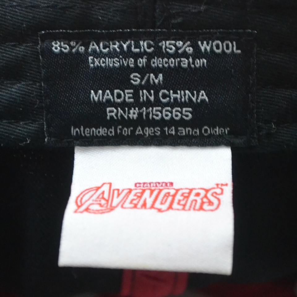 Iron Man Baseball Cap Avengers Marvel Embroidered Black Stretch Fit ...