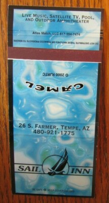 CAMEL MATCHBOOK COVER: SAIL INN LIVE MUSIC POOL HALL TEMPE ARIZONA ...