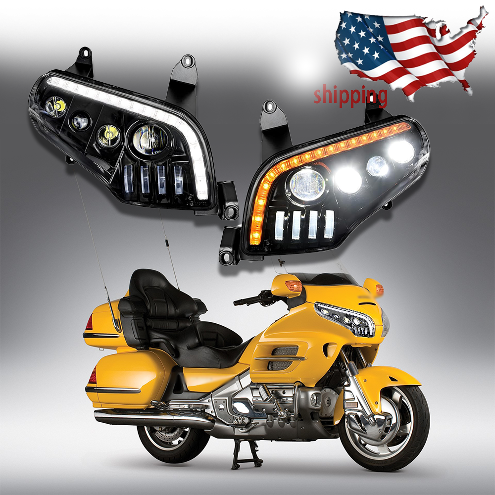 LED Headlight DRL Hi/Low Beam Blinking Turn for Honda GoldWing GL1800 ...