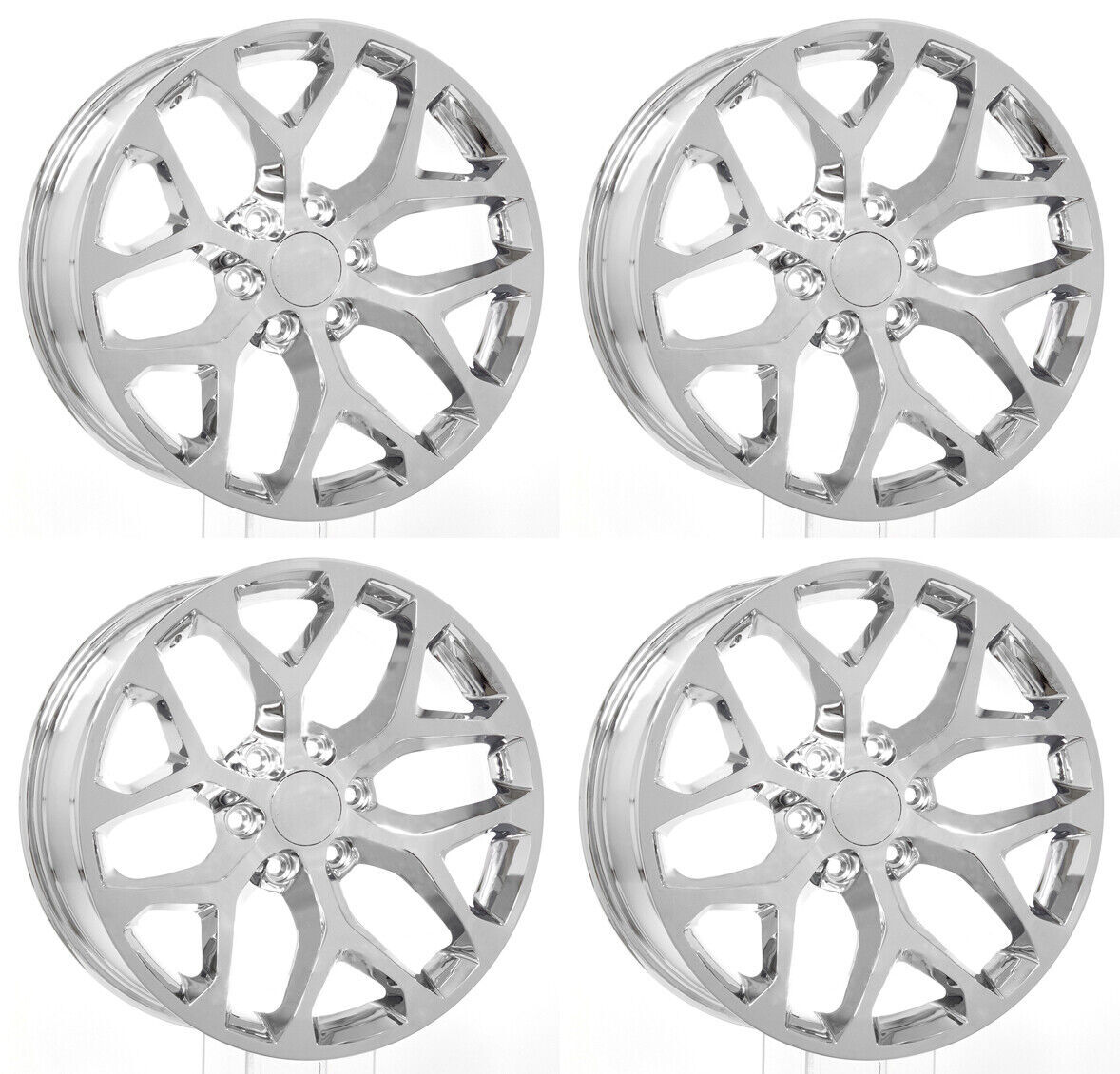 GMC 20" Chrome Snowflake Wheels Rims For 2000-2025 Sierra Yukon Denali ...