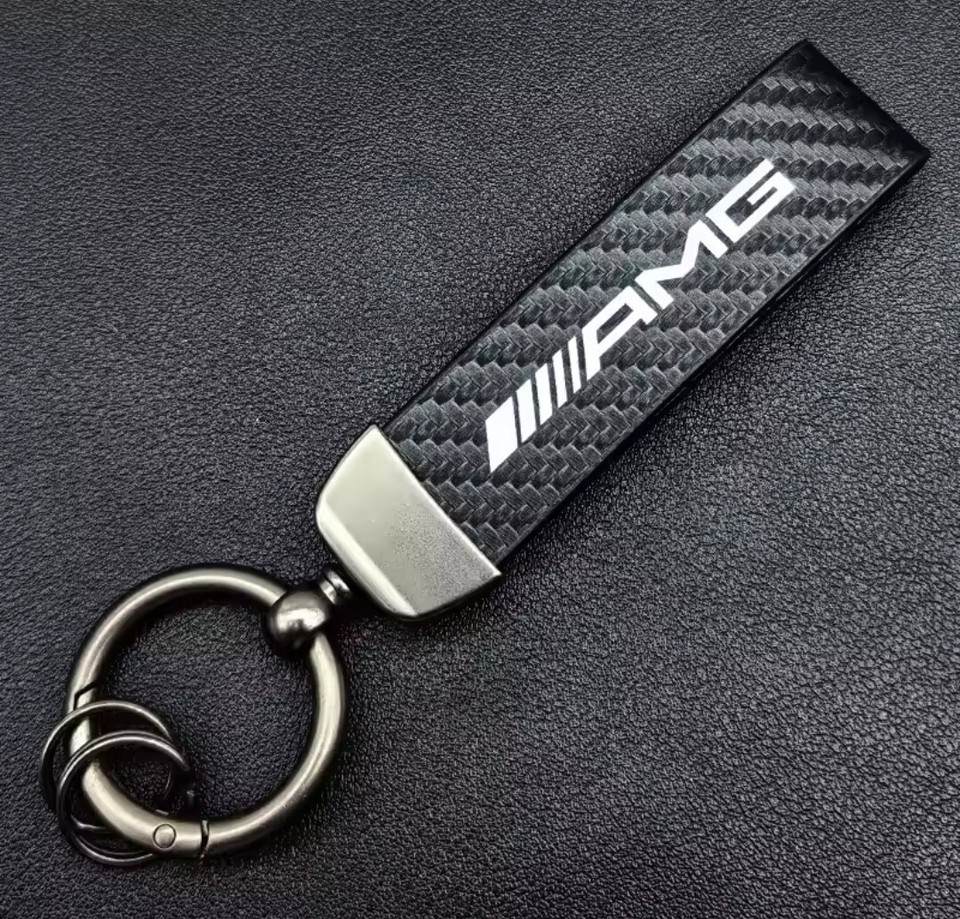 2 Keychain Mercedes Benz Amg Carbon Leather Emblem Logo High Quality | eBay