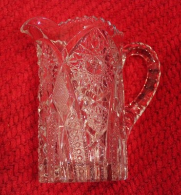 Antique Cut Glass Milk Pitcher 6 1/2" Tall No Chips or Cracks Beautiful ...