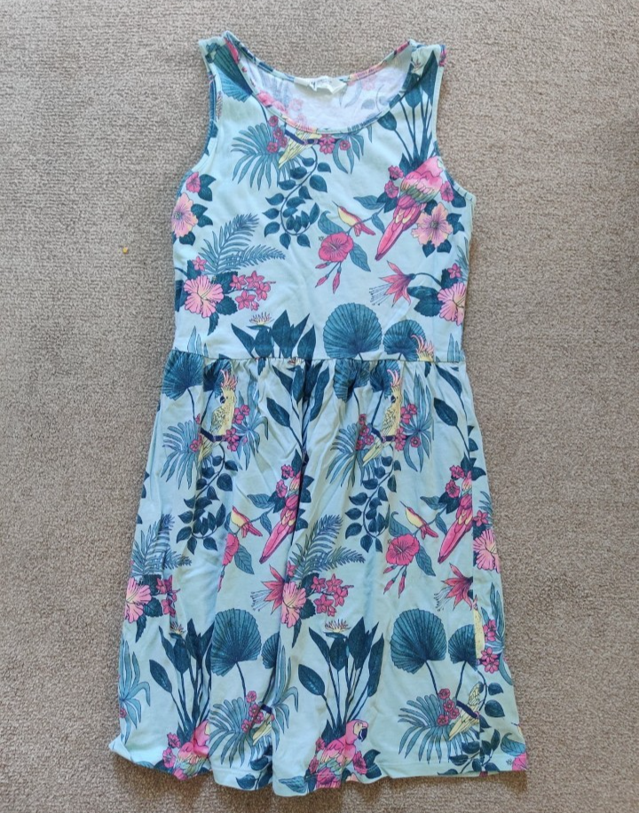 Girl's Kids Clothes Bundle 14 Years - H&M - Jumper & Dress Green Birds ...