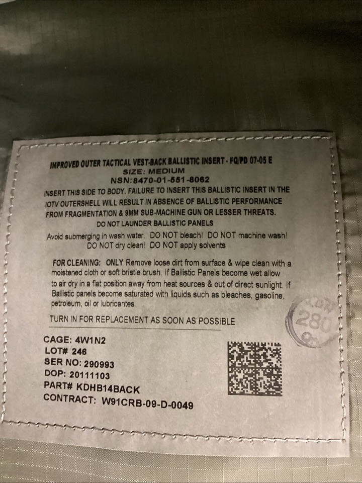 US Army UCP Gen 2 IOTV (Improved Outer Tactical Vest) Size Medium With ...