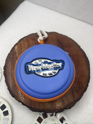 VIEW-MASTER Blue Hard Shell Zippered Storage Carry Case w/ Clip Holds ...