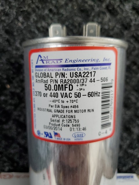 Amrad Run Round Capacitor USA2217 50.0 MFD Open Box for sale online | eBay