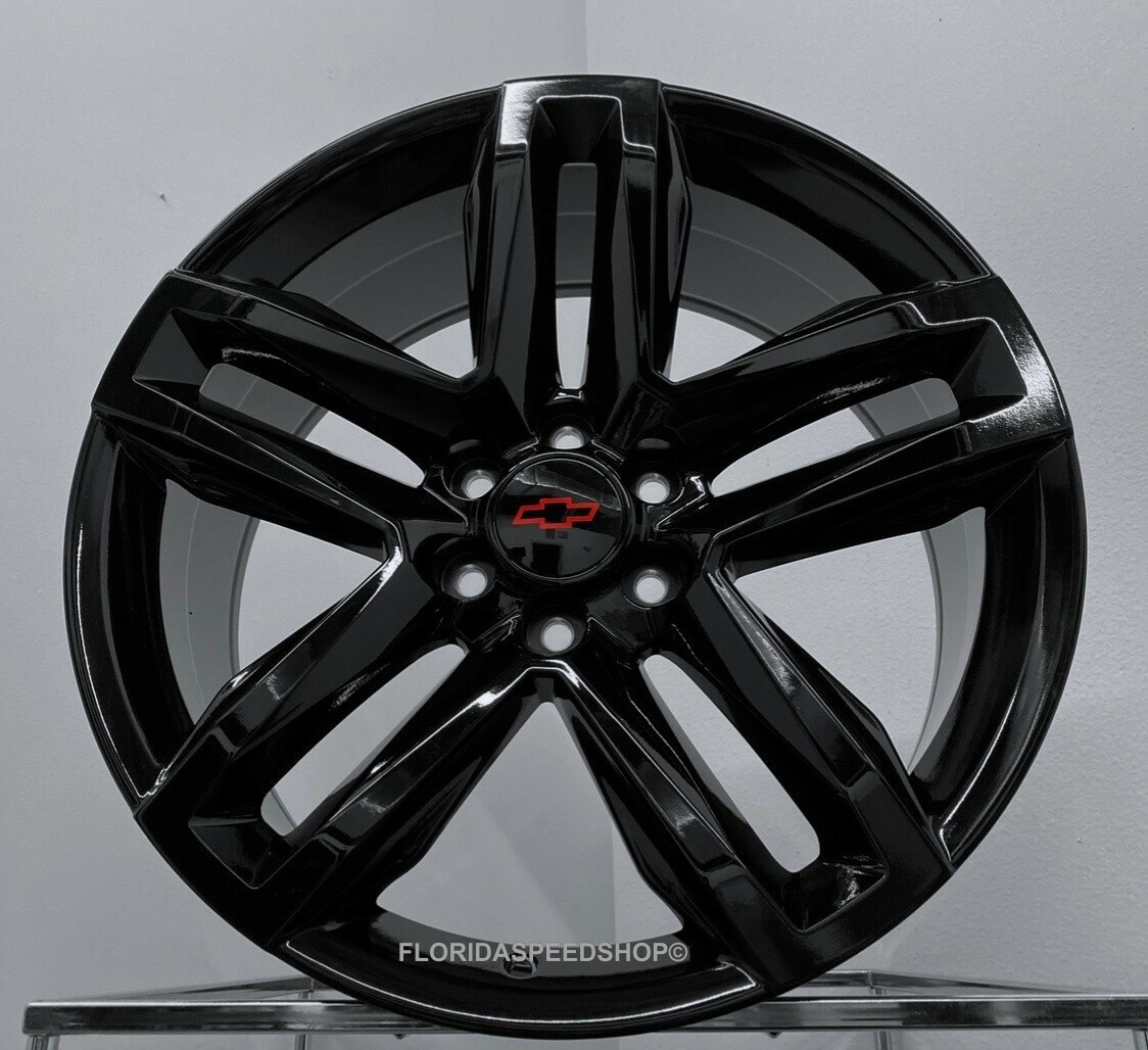 GLOSS BLACK TRAIL BOSS WHEELS SET 20X9" FITS: 2000-2025 CHEVY SILVERADO ...