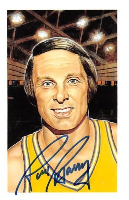 Rick Barry Warriors Basketball Center Court Art Card #24 HOF Autograph ...