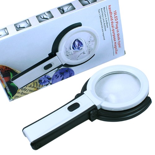 2.5X-8X Foldable LED Lighted Magnifying Lamp Reading Magnifier with USB ...