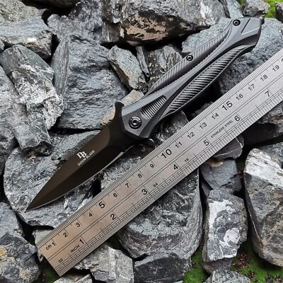 Black Fashion 8CR13MOV High Hardness Stainless Steel Sharp Folding ...
