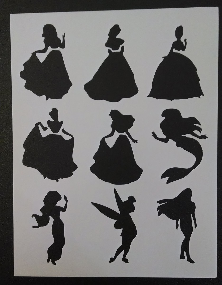 Disney Princess Silhouette Stencils