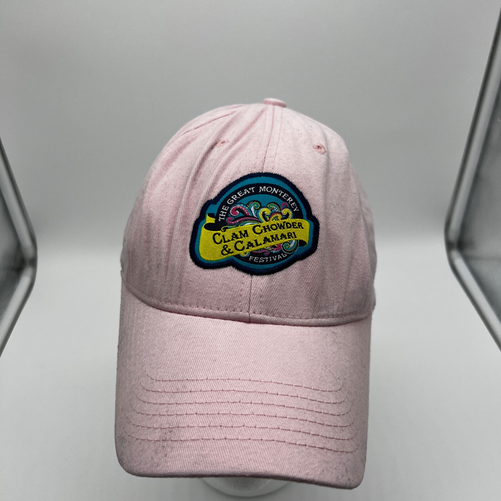 Clam Chowder and Calamari Baseball Cap Pink Embroider… - Gem