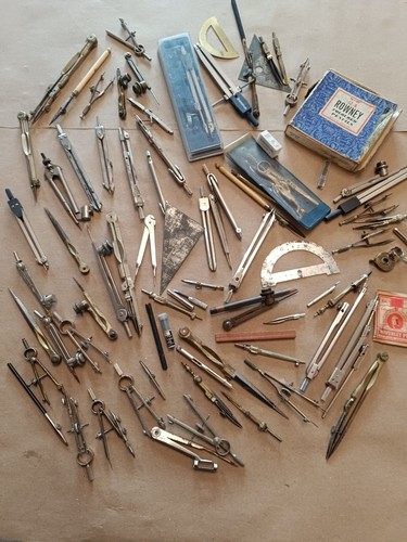 Job Lot - Technical Drawing Tools / Compass / Parts / Rowney Pencils ...