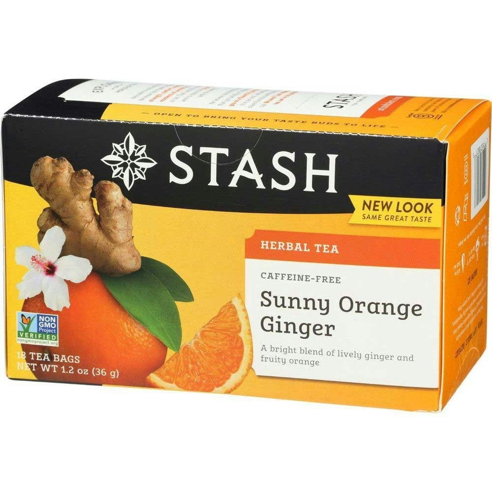 Stash Sunny Orange Ginger Herbal Tea - 18 tea bags per pack (6 Packs ...