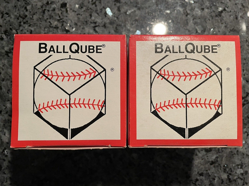 BALL QUBES - TWO (2) NEW BASEBALL HOLDER CUBES BALL SQUARE DISPLAY CASE ...