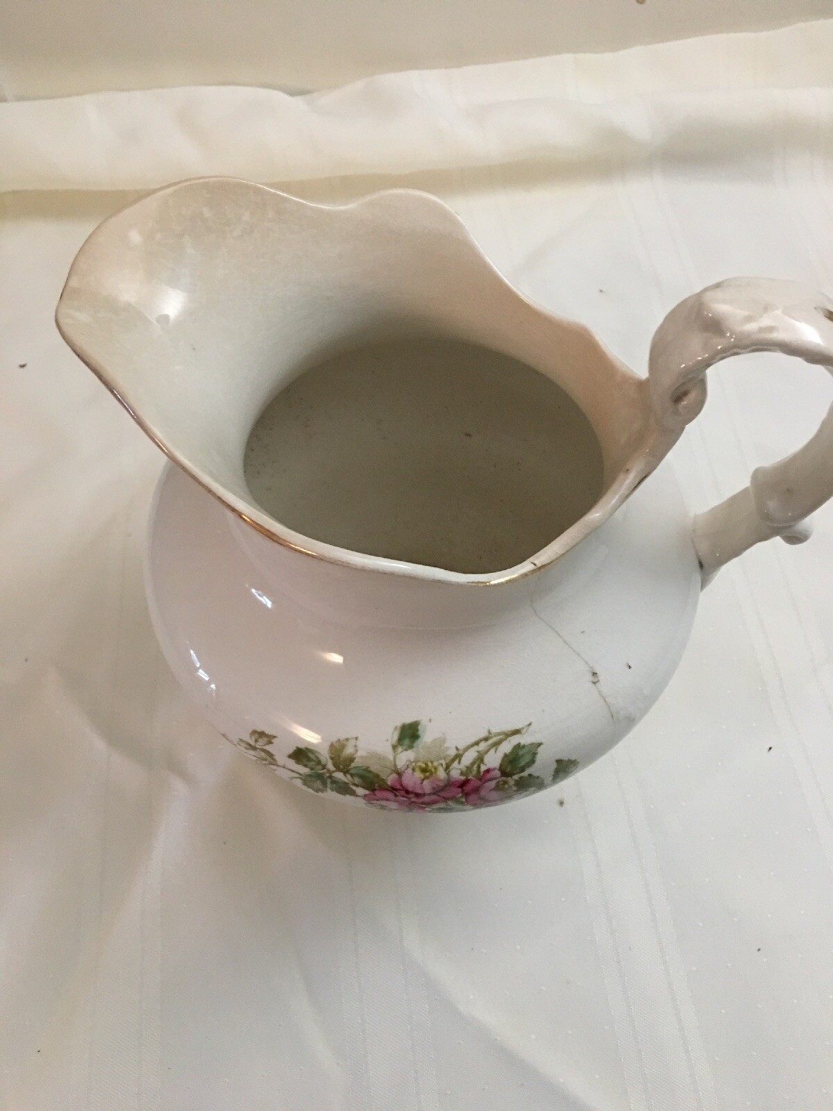 ANTIQUE Victorian Edwin Knowles Semi Vitreous Porcelain Water Pitcher 8 ...