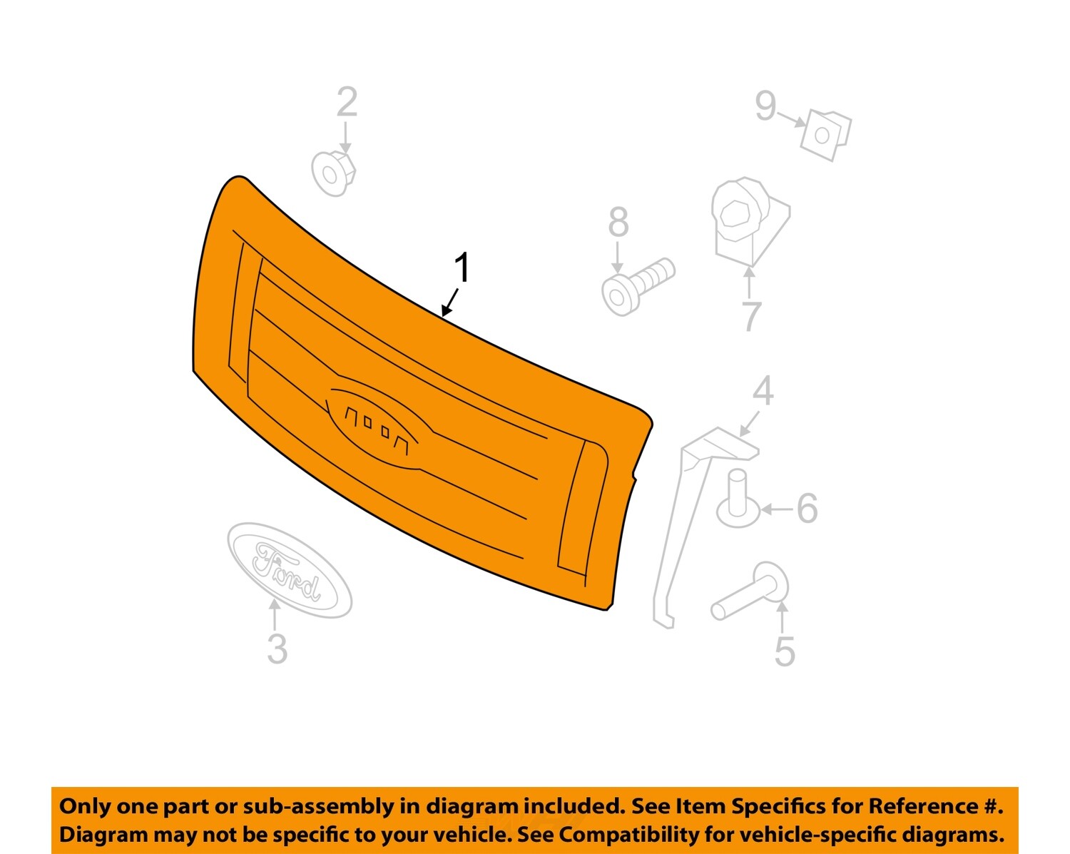Ford OEM Grille AL3Z8200E Image 1 for sale online | eBay