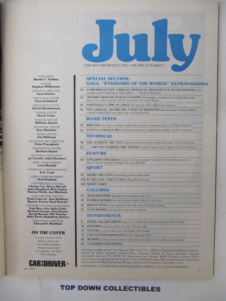 Car and Driver Magazine July 1975 How America's Love Of Sports Cars ...