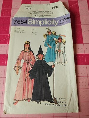 Vintage 70s Simplicity 7684 SZ Girl 10-12 Halloween Costumes Pattern ...