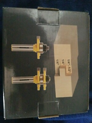 Tongue and Groove Router Bit Set Up to 3/4 Inch Stock 1/2" Shank Yonico ...