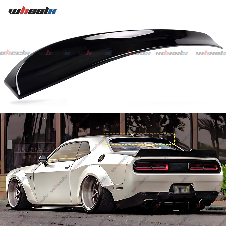 FITS 08-2024 DODGE CHALLENGER GLOSSY BLACK DUCKBILL STYLE REAR ROOF ...