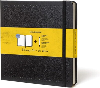 Moleskine Drawing Set Pocket Sized & PRO Click Pencil Sketchbook Black ...