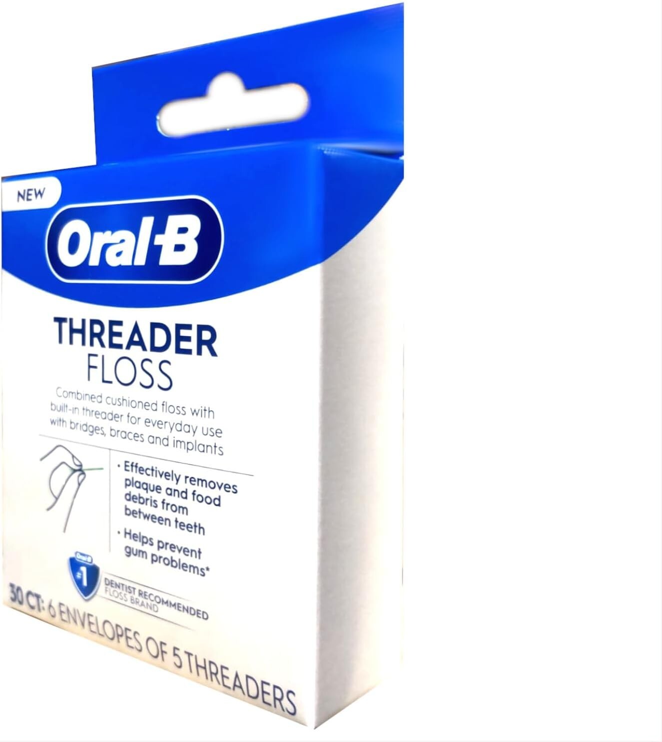 ORAL-B Glide Pro Health THREADER FLOSS 6 Packets of 5 Threader total ...