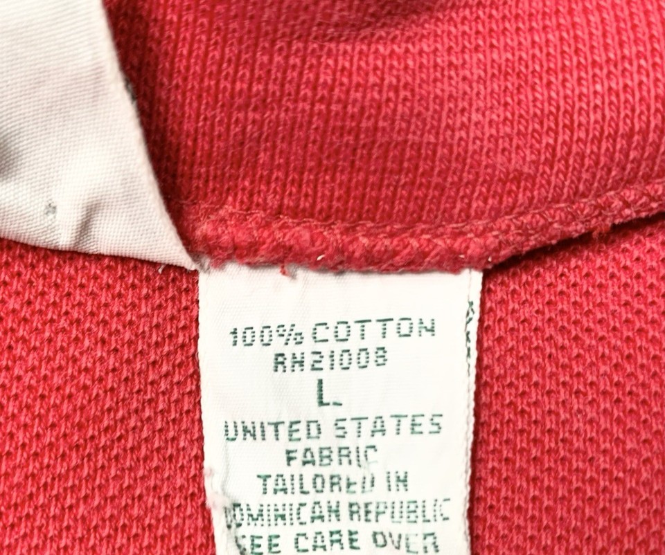 VTG Izod Lacoste Crocodile Red Knit Dress Pocket L TShirt Fade HasHole ...