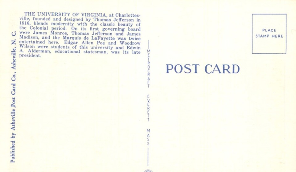 Rotunda as seen from Lawn University of Virginia Charlottesville ...