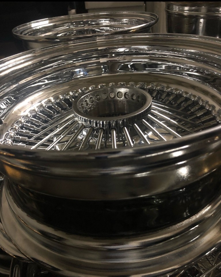US Show Chrome 13x5.5 wire wheels For Impala Belair Zenith Lowrider 72 ...