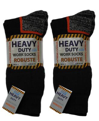 6 Pairs Of Mens Work Socks Robust Heavy Duty Steel Toe Boot Sock Extra ...