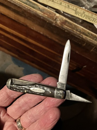 Vintage CASE Tested XX Swell End 2-Blade Rough Black Handles Pocket ...