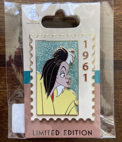 DEC TWDC Postage Stamp Pin Cruella De Vil Villain Disney 101 Dalmatians ...