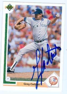 Greg Cadaret autographed baseball card (Yankees) 1991 Upper Deck #343 ...